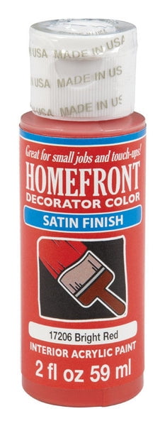3 PC Homefront Decorator Color Satin Bright Red Hobby Paint 2 oz. (Pack ...