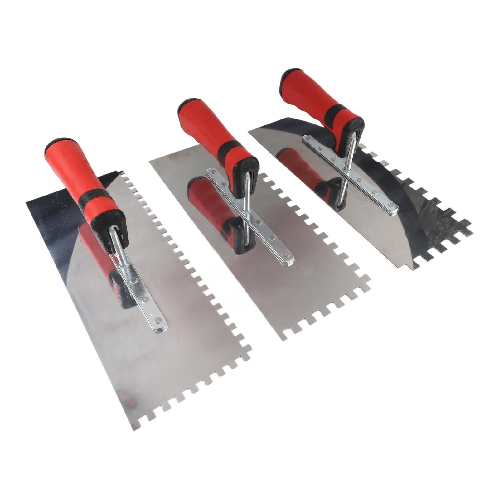3 PC Notched Trowel Set Stainless Steel for Masonry Tile Work with ...