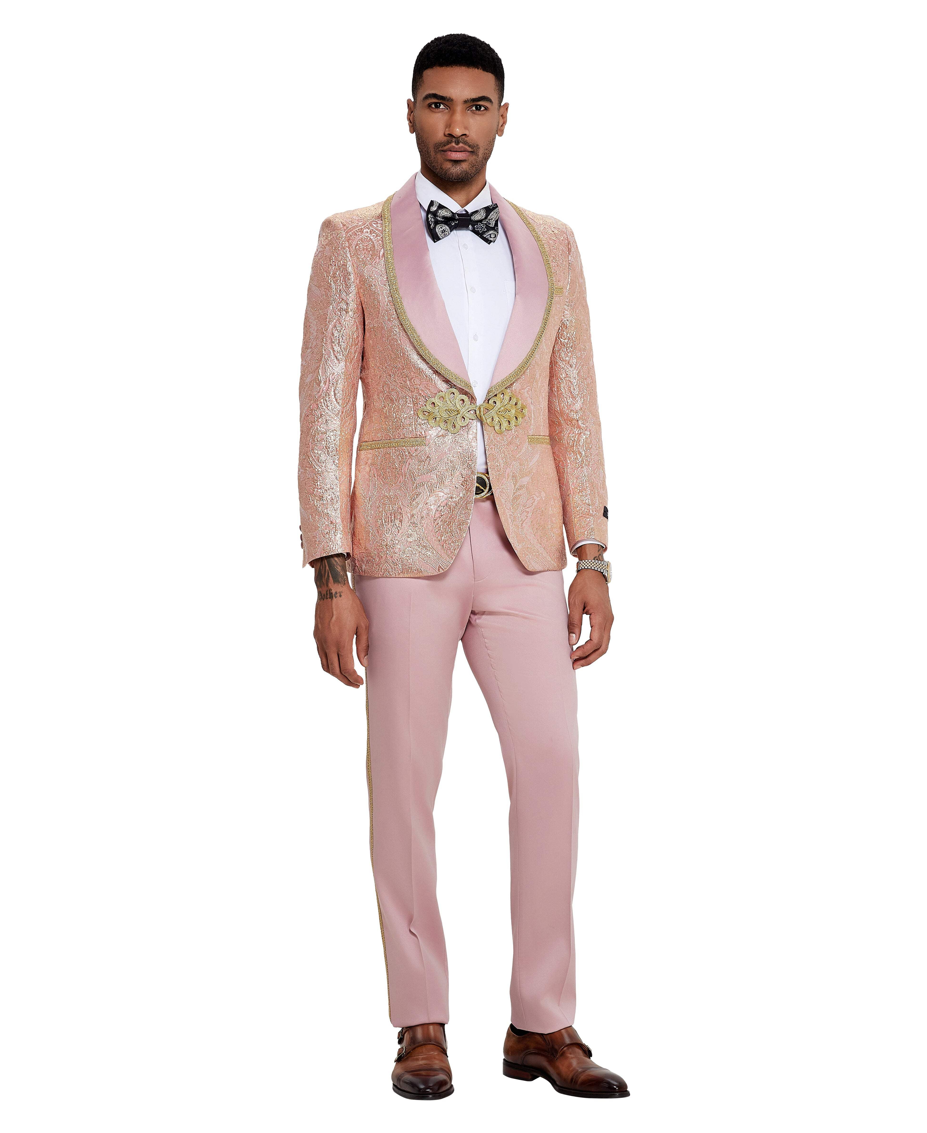 3 PC Pattern Shawl Lapel Double Breasted Vest Suit - Walmart.com