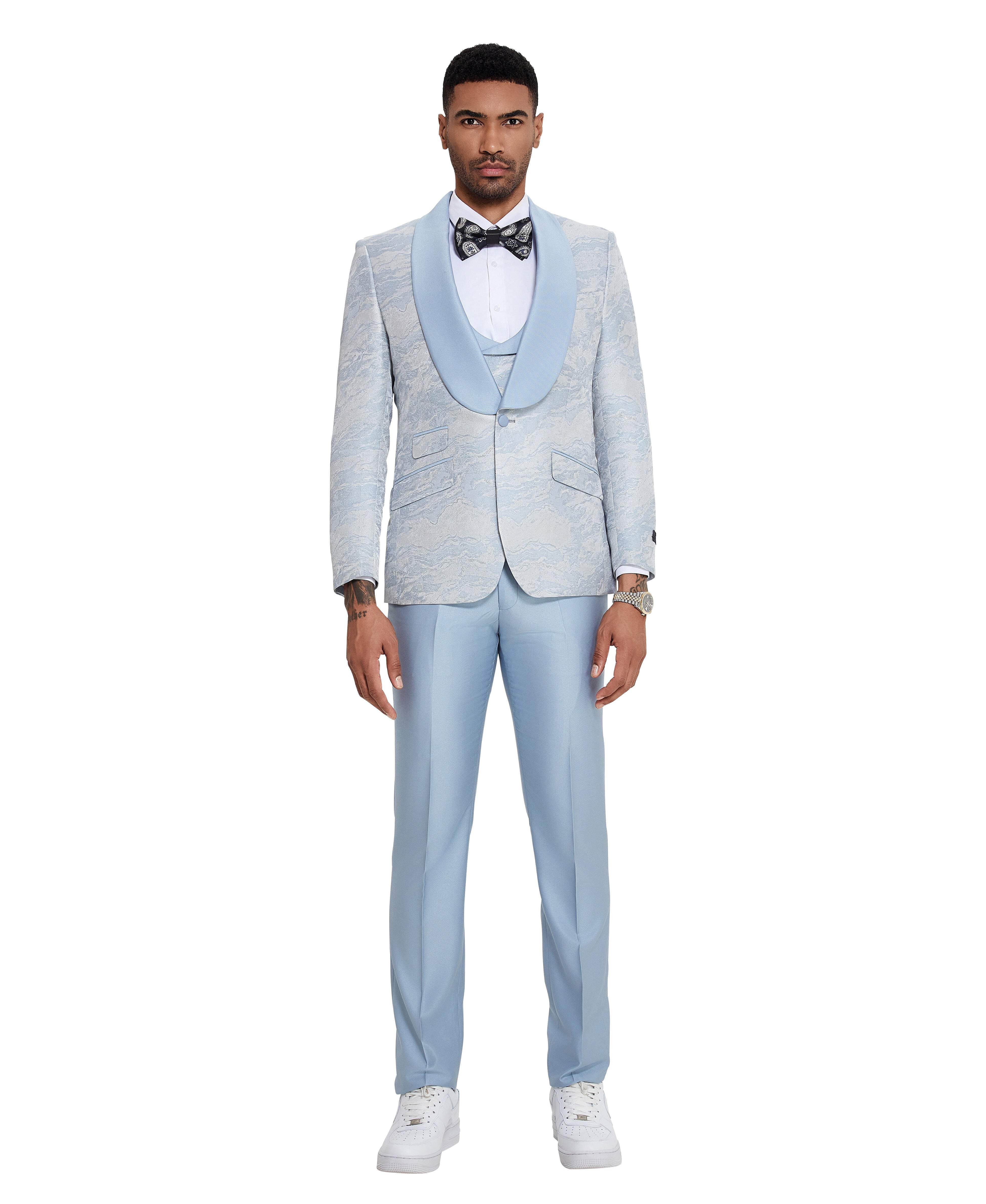 3 PC Pattern Shawl Lapel Double Breasted Vest Suit - Walmart.com