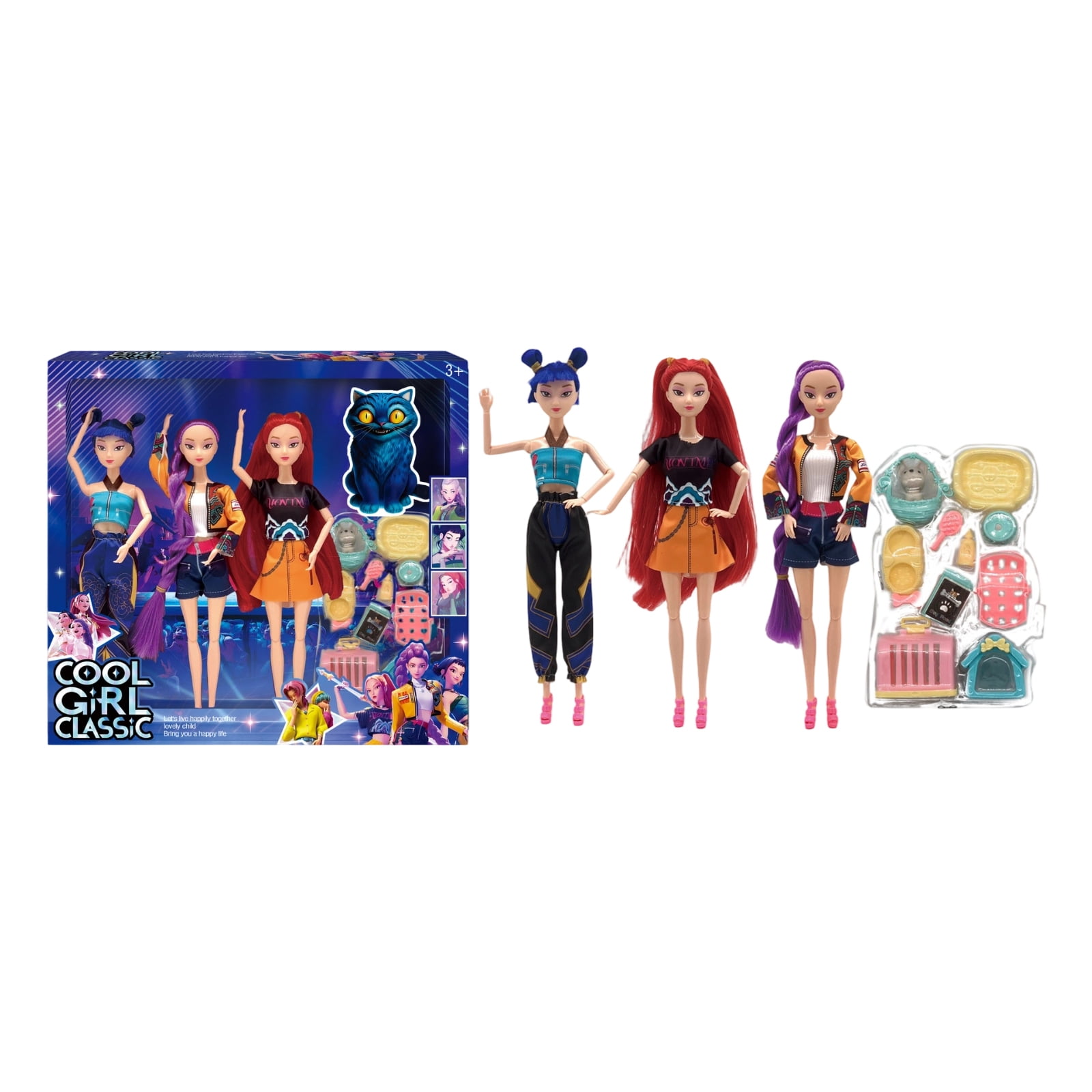 3 PC Pop Singers Stars Action Figures Dolls - Fashionable Doll Figures ...
