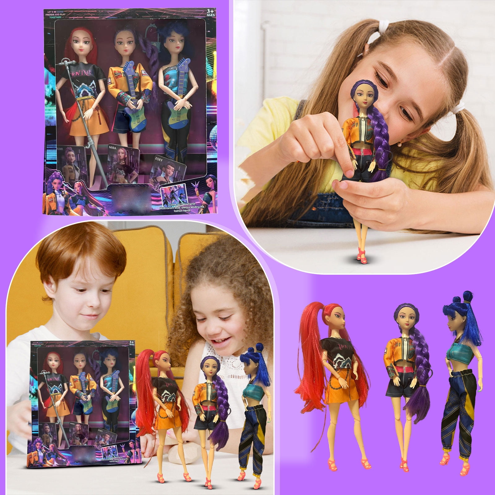 3 PC Pop Singers Stars Action Figures Dolls, Pop Stars Anime Action ...