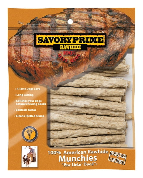 3 PC Savory Prime Munchie All Size Dogs Adult Rawhide Sticks Natural 5 in. L 30 pk - Walmart.com