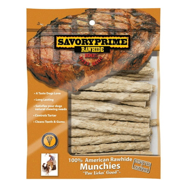 3 PC Savory Prime Munchie All Size Dogs Adult Rawhide Sticks Natural 5 in. L 30 pk - Walmart.com