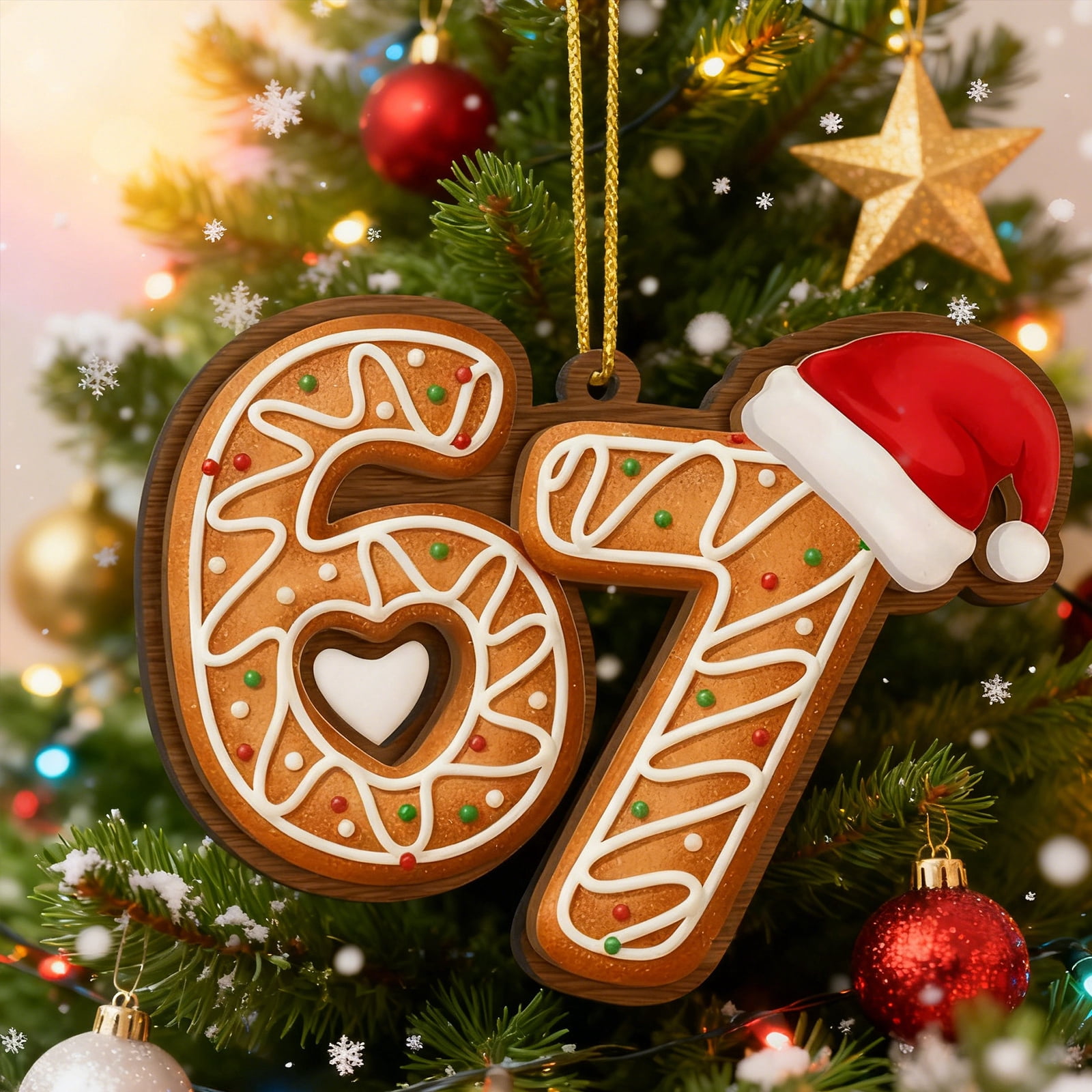 3 PC Six Seven Christmas Ornament 2025, Funny 67 Meme Ornament, Funny ...