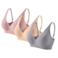 3 PC Women's Jelly Gather Bra, Soft Comfortable Wireless Up Bra No ...