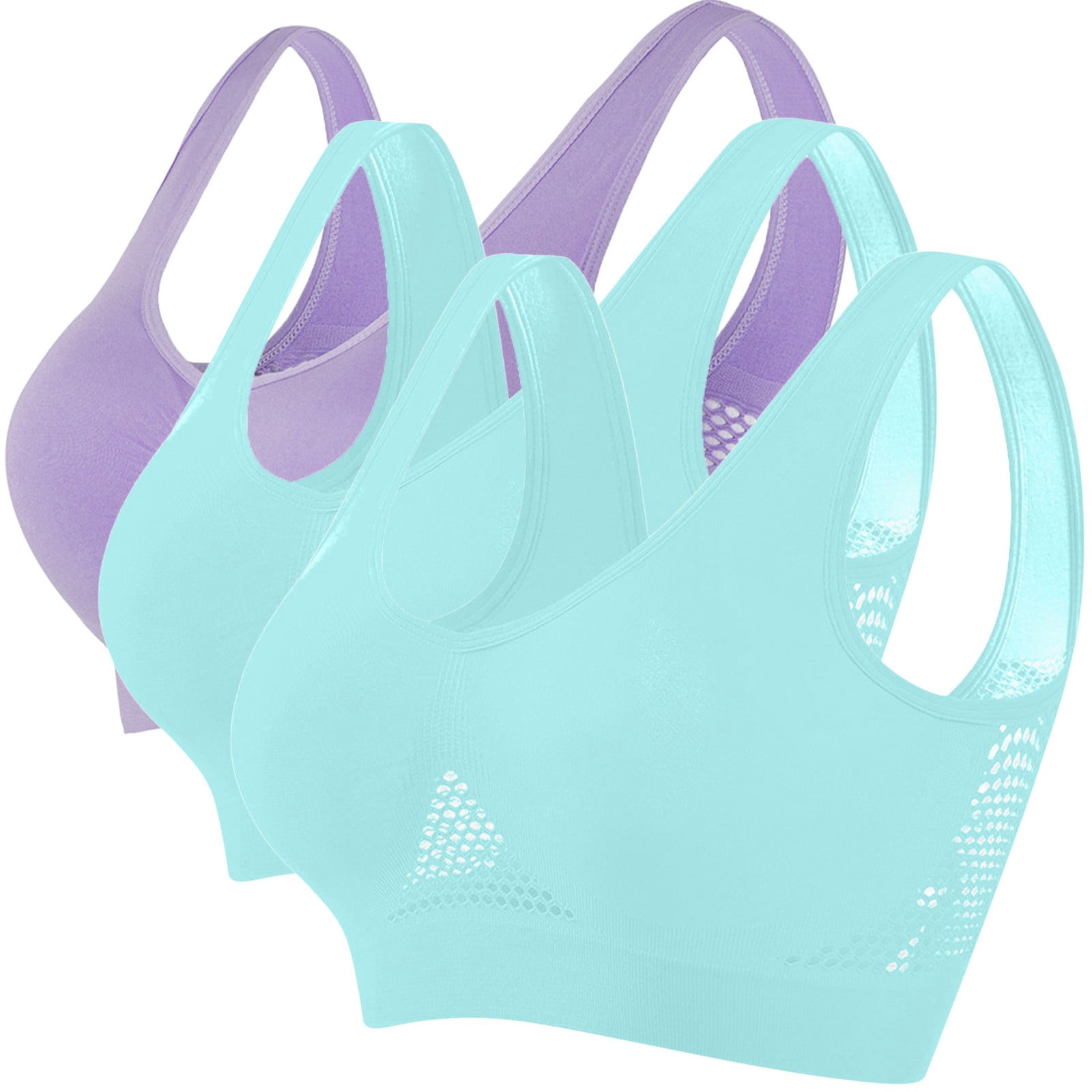 3 PC Xucatan Women's Seamless Wireless Yoga Bras for women Removable ...