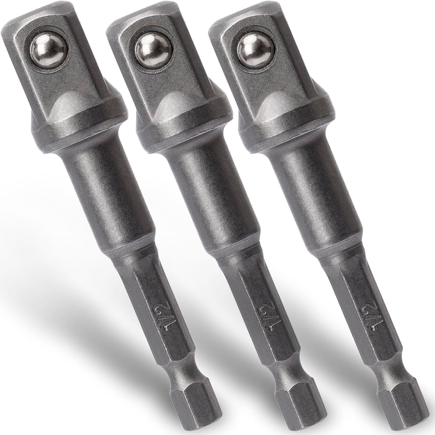 3 PCS 1/2 inch Impact Socket Adapter Bit Set, Square Socket Adapter ...