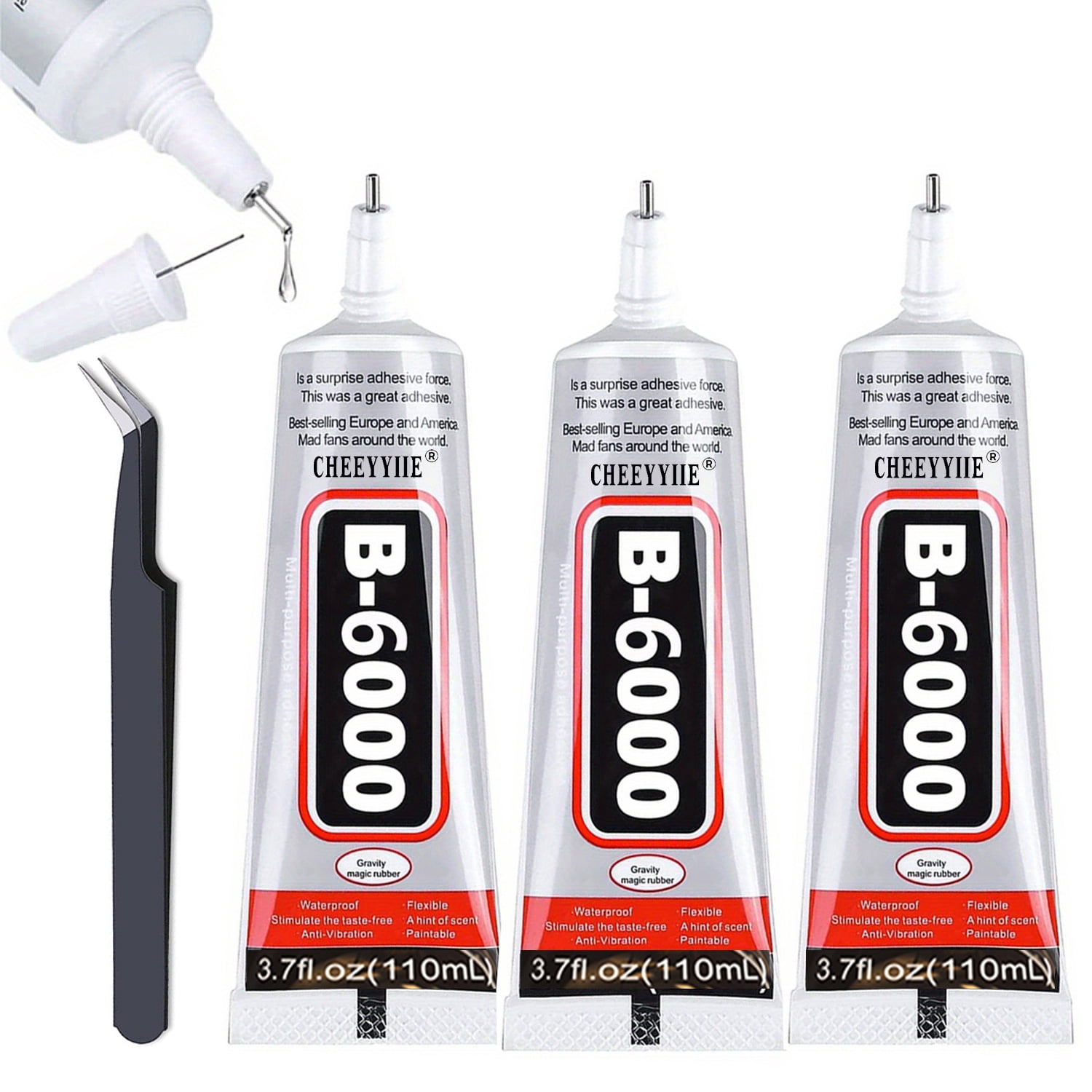 3 PCS 110ML B-6000 Clear Glue for Rhinestones, DIY B6000 Adhesive ...