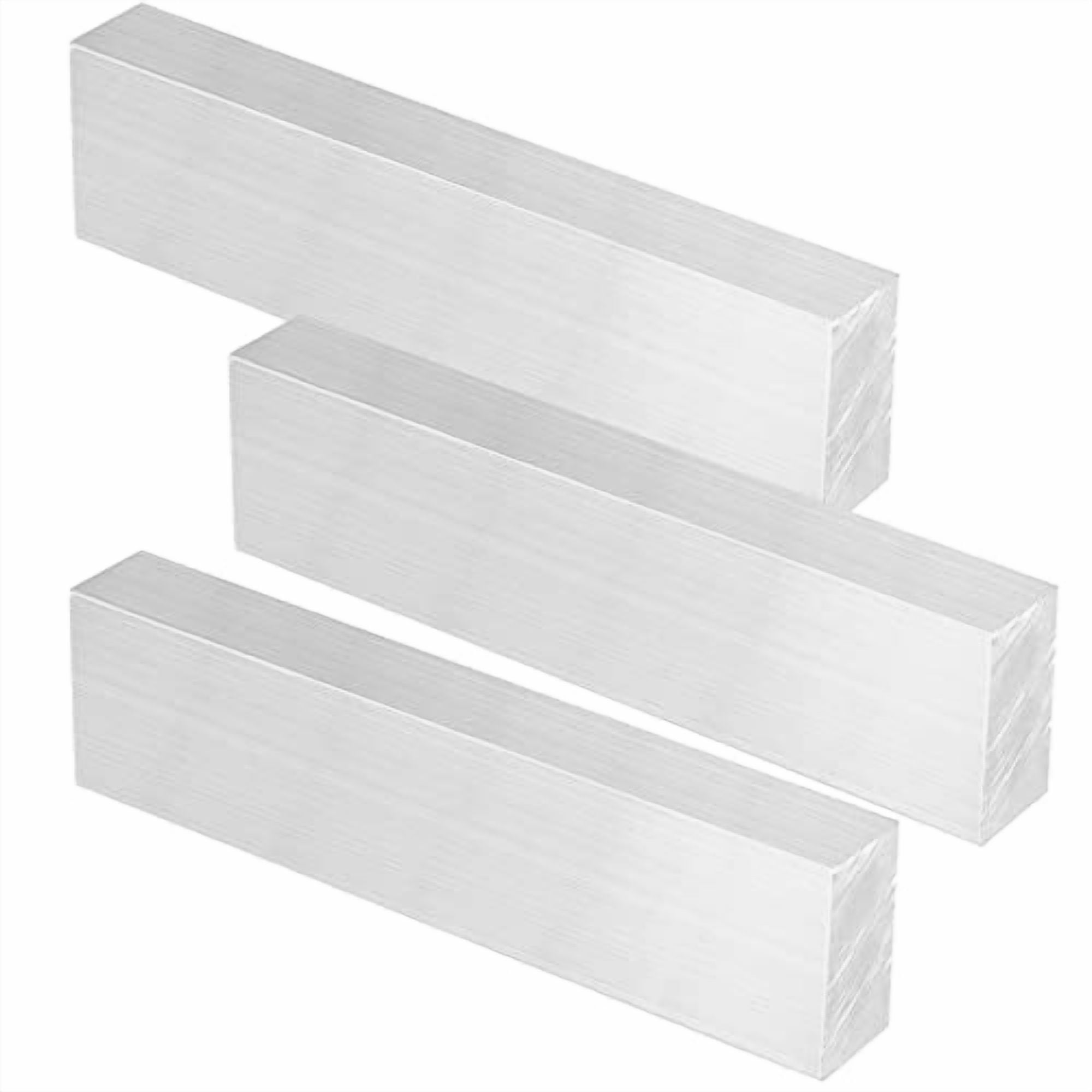 3 PCS 1 x 2 Inch Aluminum Bar, 8 Inch Long +0/-.05 Inch Aluminum 6061 ...