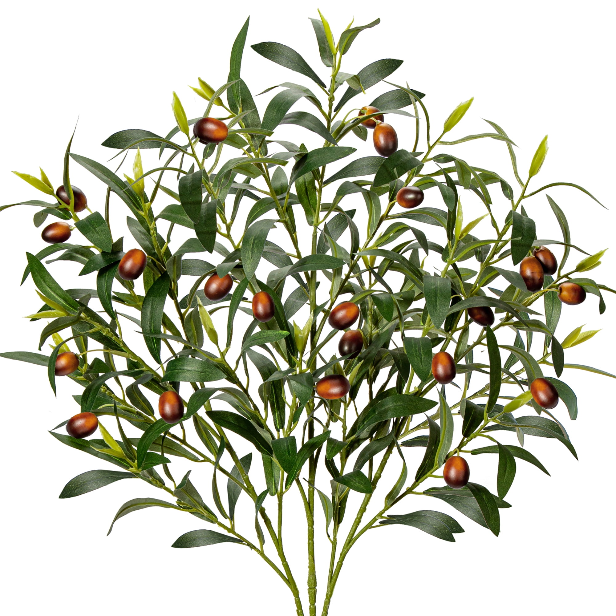 3 PCS 31.5" Tall Olive Leaves Artificial Plants Olive Tree Branches ...