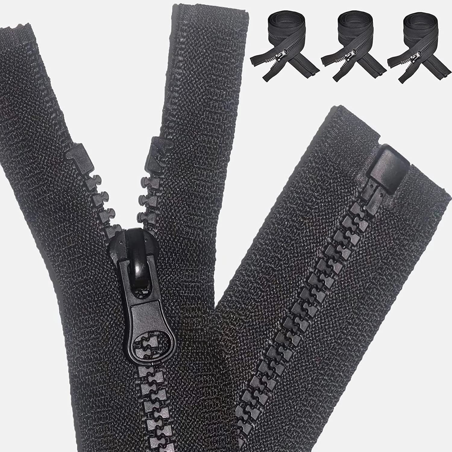 3 PCS #5 26 Inch Separating Zippers for Sewing Supplies Jacket-Bulk ...
