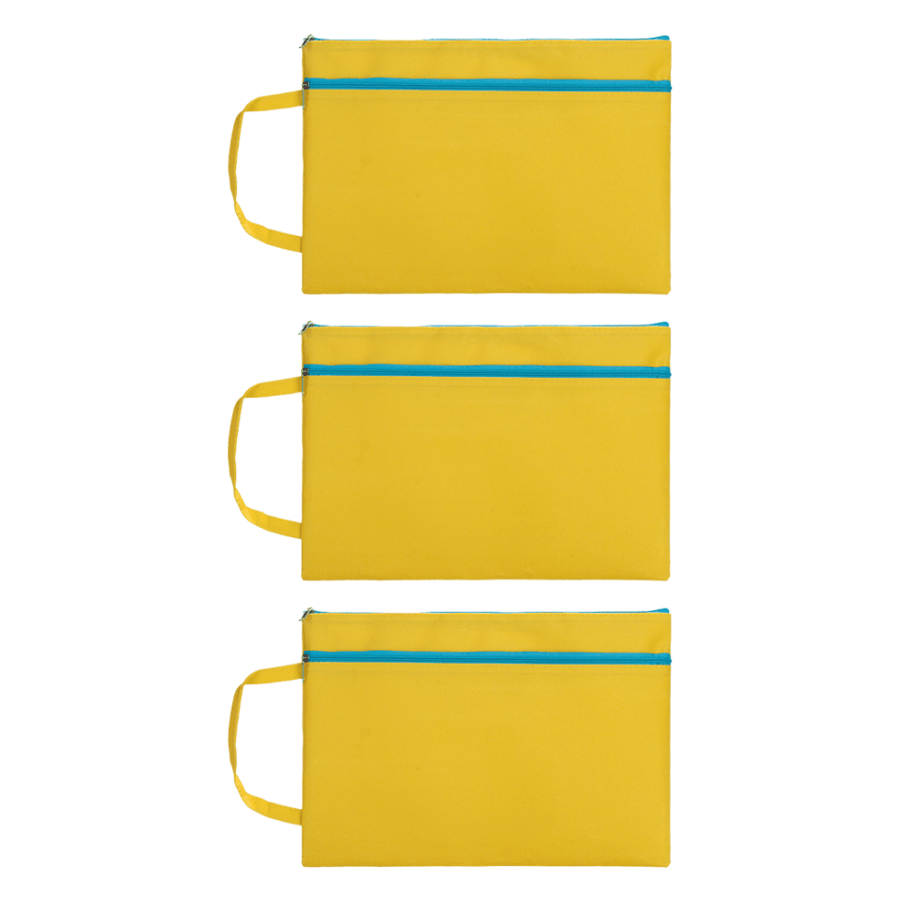 3 PCS, A4 Zipper File Bags, Zip Document Filing Folder Organizer Pouch ...