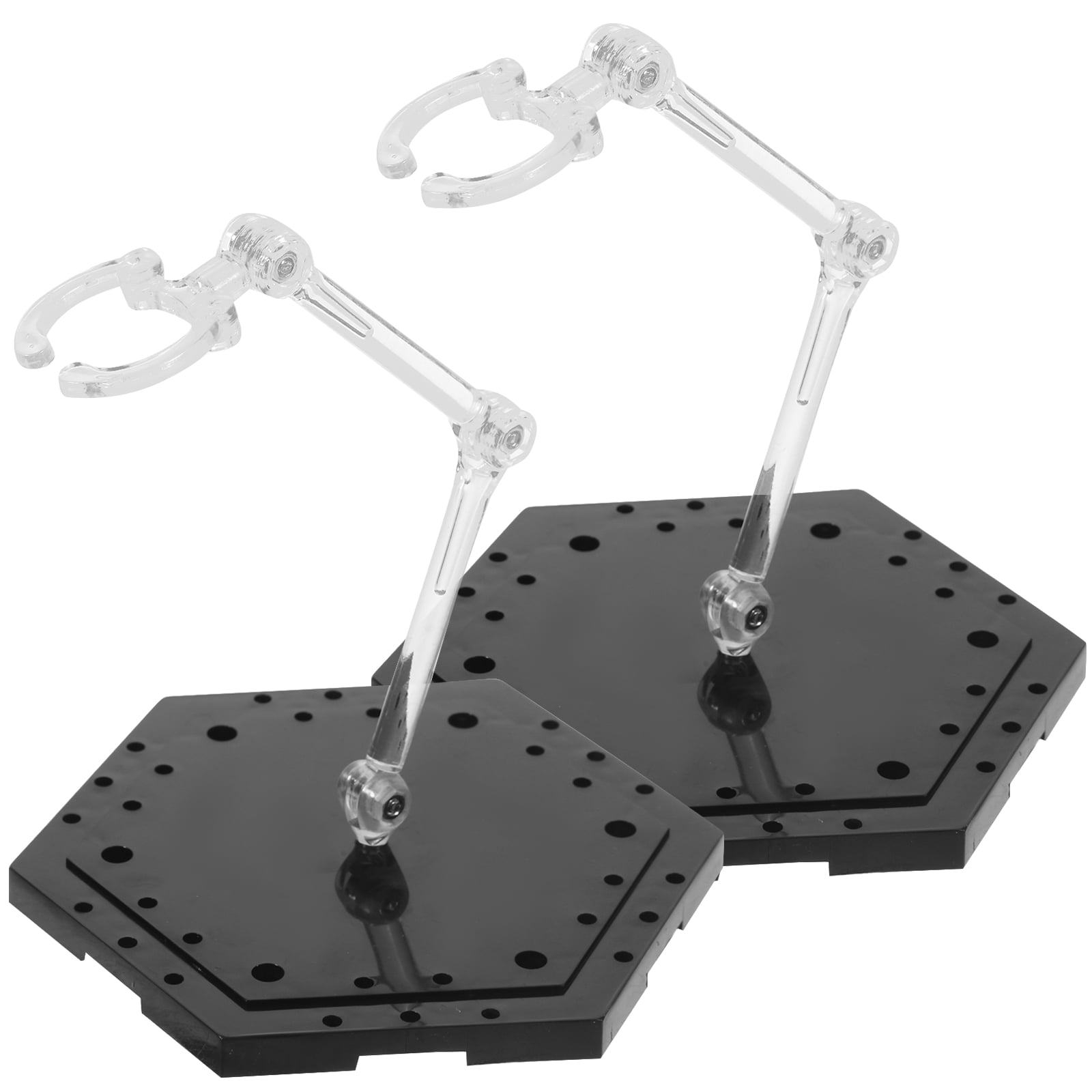 Set of 4 Action Figure Model Display Stand Case Desktop Models Black ...