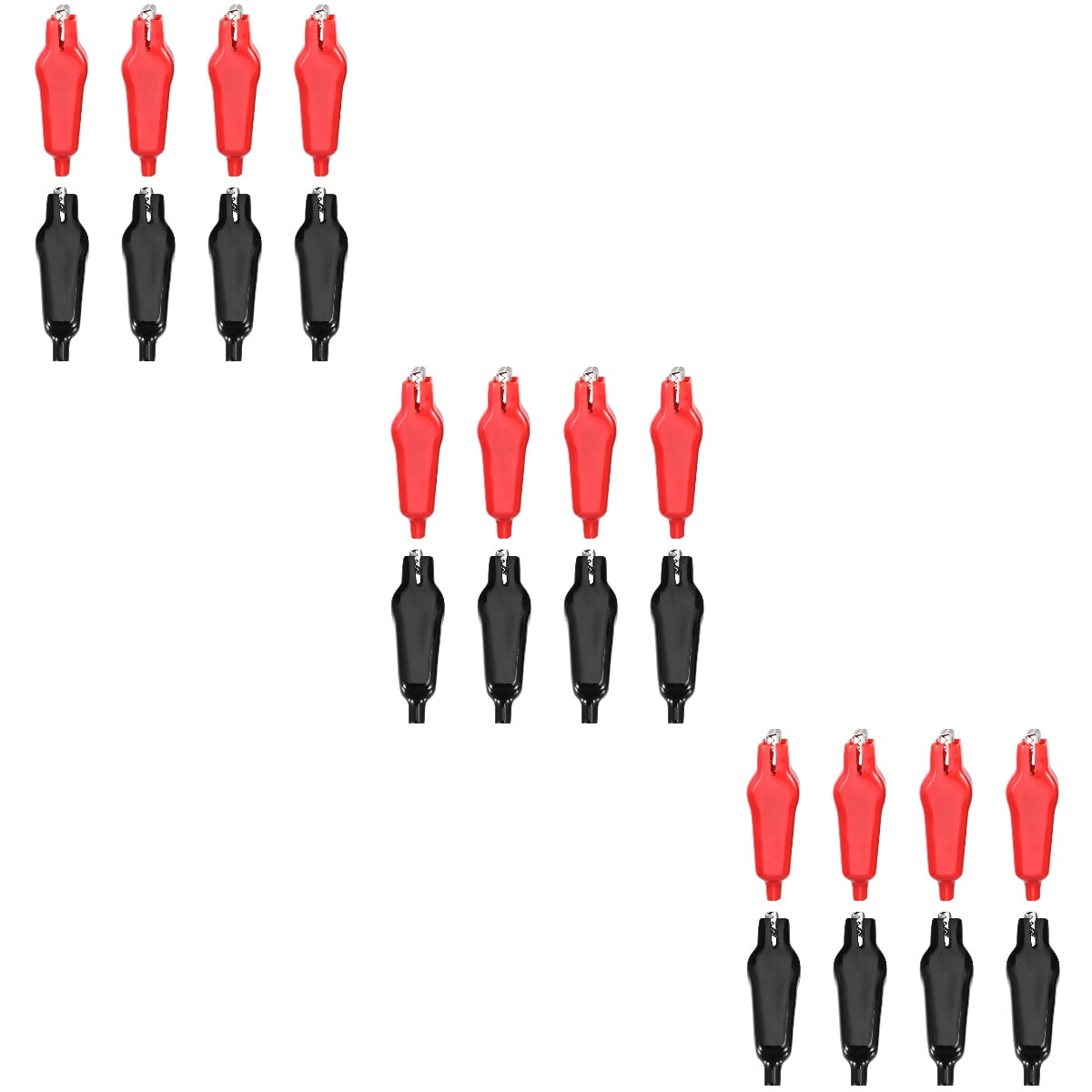 3 PCS Alligator Clips Charging Clamp Banana Safety Test Insulated Red ...