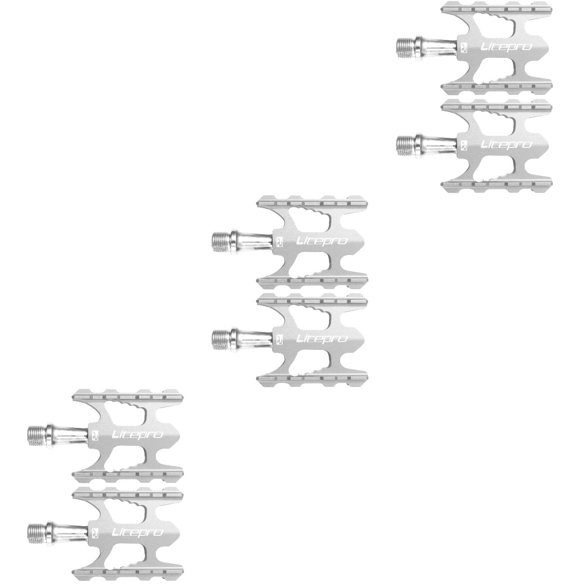 3 PCS Aluminum Bicycle Pedal Threads 10.2X6X2CM Silver - Walmart.com
