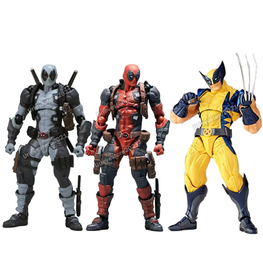3 PCS Anime Wolverine Action Figure Toy, Deadpool and Wolverine Cartoon ...