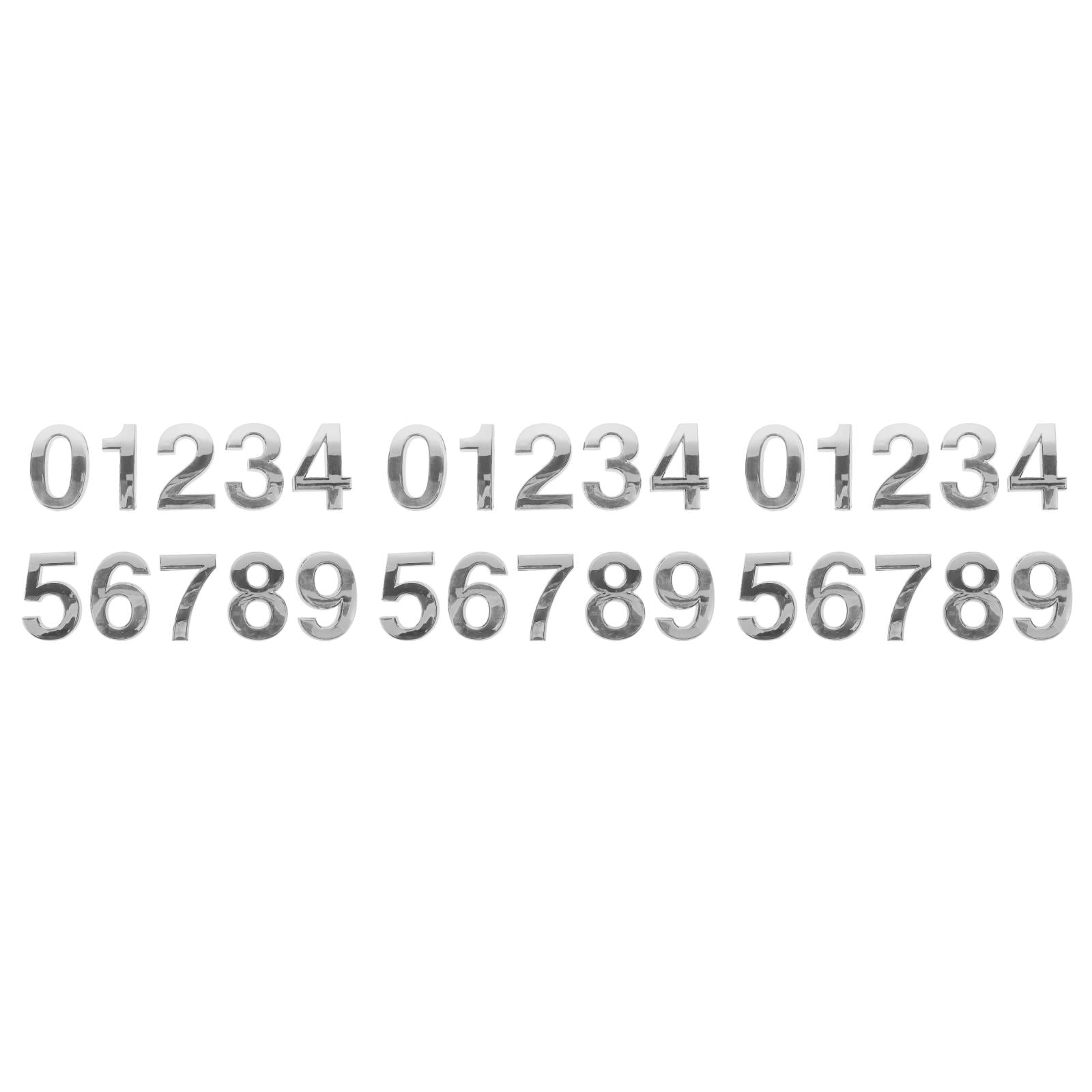 3 PCS Apartments Numbers Digital Signage Retro Decor Office Silver ...