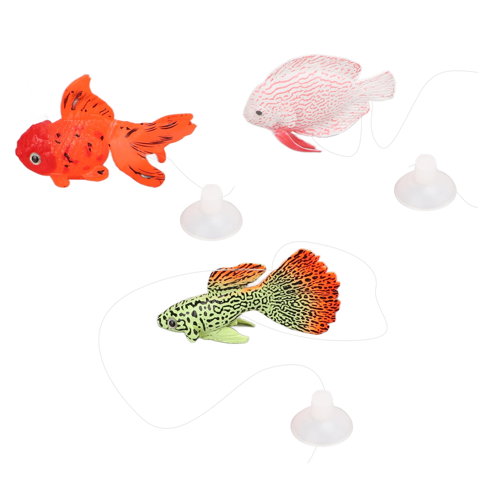 3 PCS Artificial Fishes Aquarium Decoration Fake Fish Ornaments Silicon ...