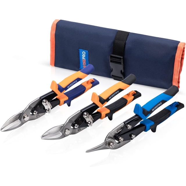 3 PCS Aviation Snips Set (Straight/Left/Right), 10 Inches Compound ...
