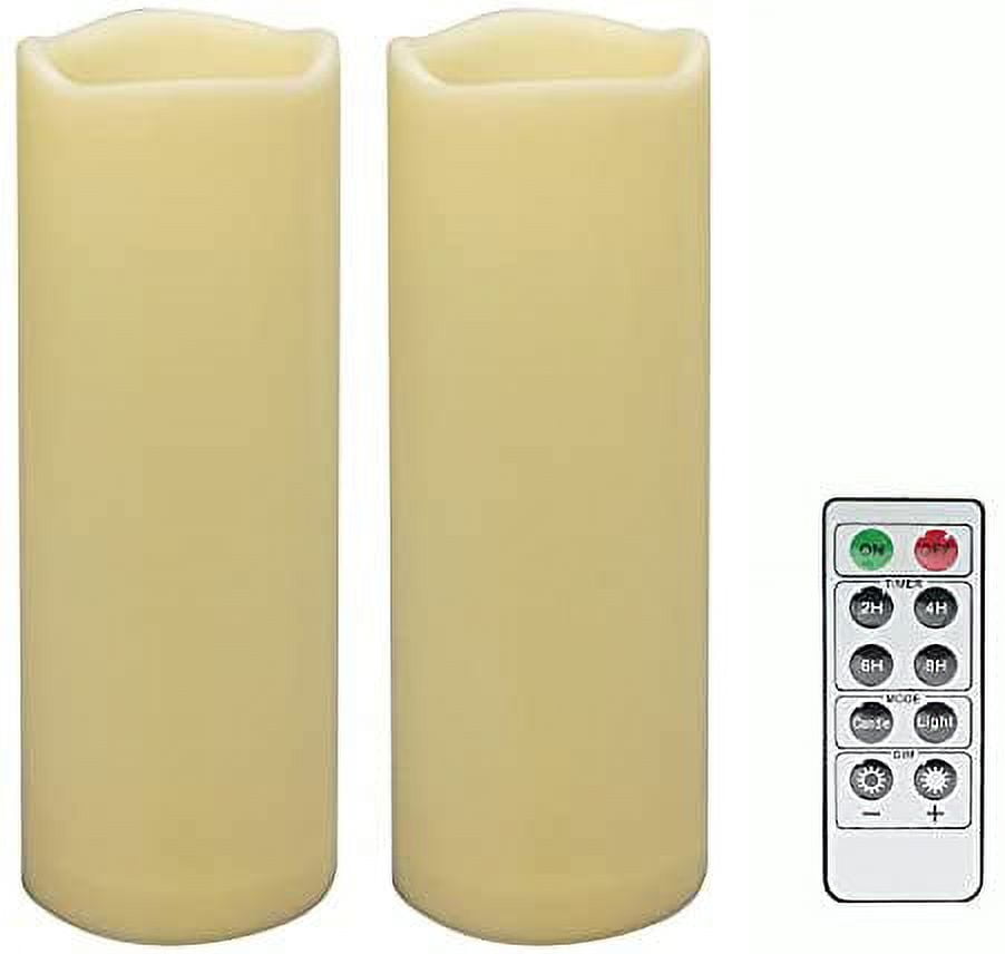 3 PCS Battery Operated Flameless Flickering Candles with 6 Hour Timer, Real Wax Electric LED ...