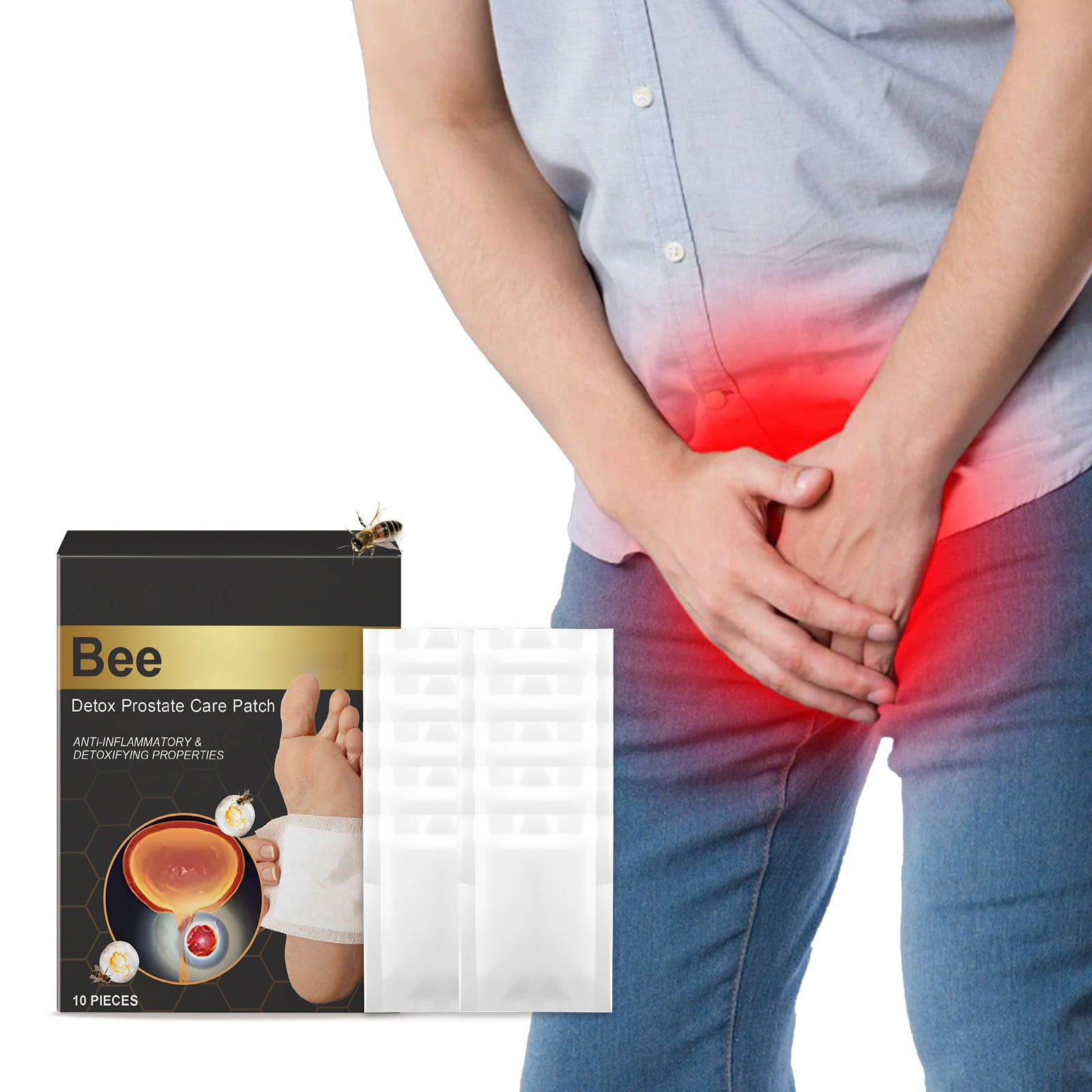 3 PCS Bee Vénom Prostate Care Patch, Men's Foot Care Patch Reduce ...