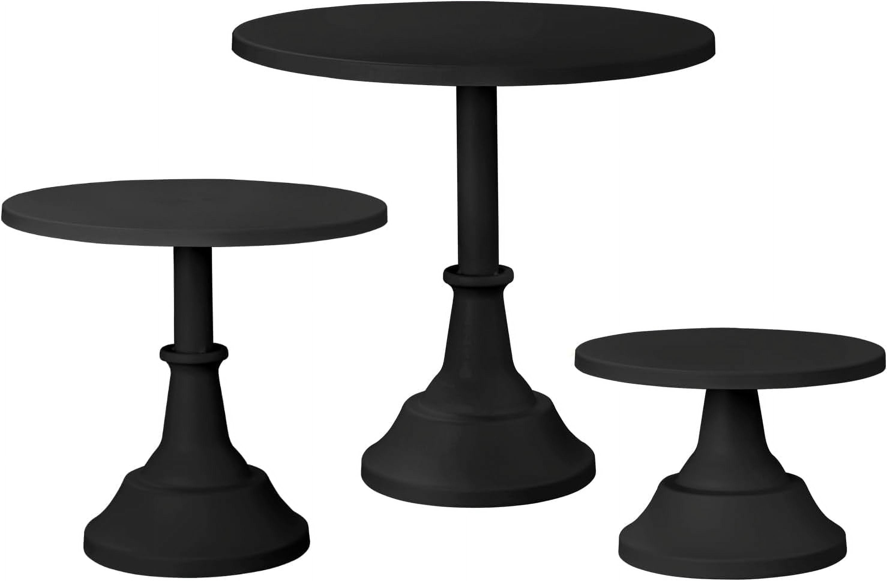 3-PCS Black Cake Stand Set (8"/10"/12" Plate) for 6-10 Inch Cakes ...