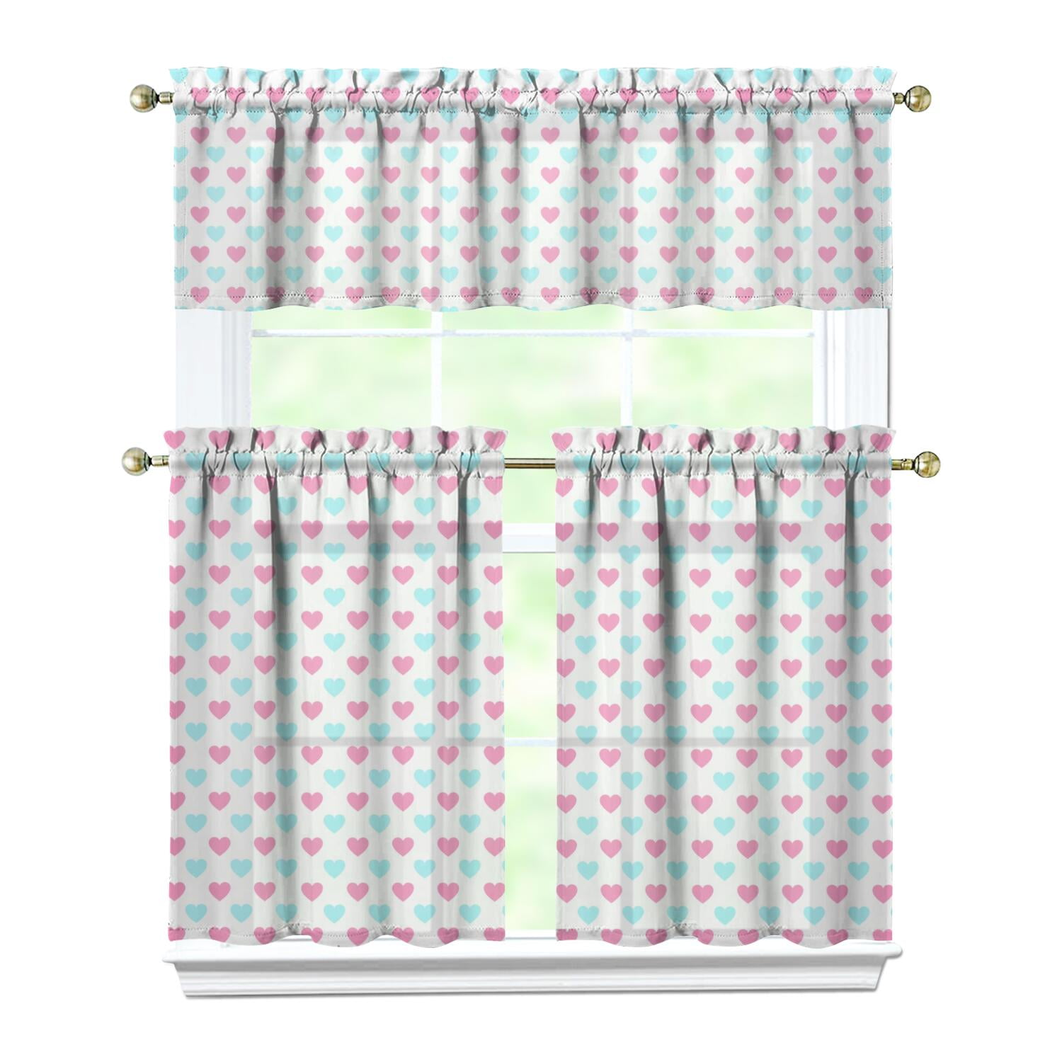 3 PCS Black and White Polka Dot Kitchen Curtains Set - Vintage Retro ...