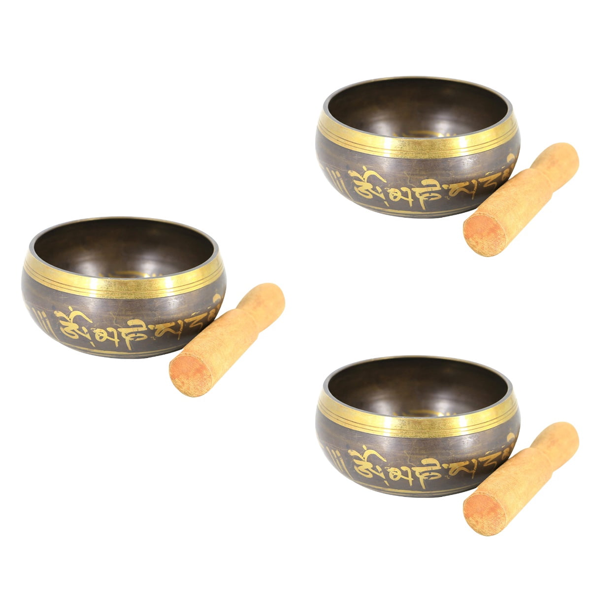 3 PCS Buddha Singing Bowl Gong Buddha Sound Bowl 9.5cm - Walmart.com