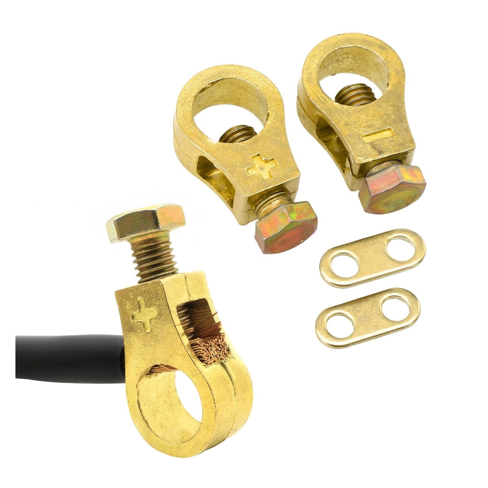 3 PCS Car Battery Terminal Connector Clamps, Positive & Negative ...