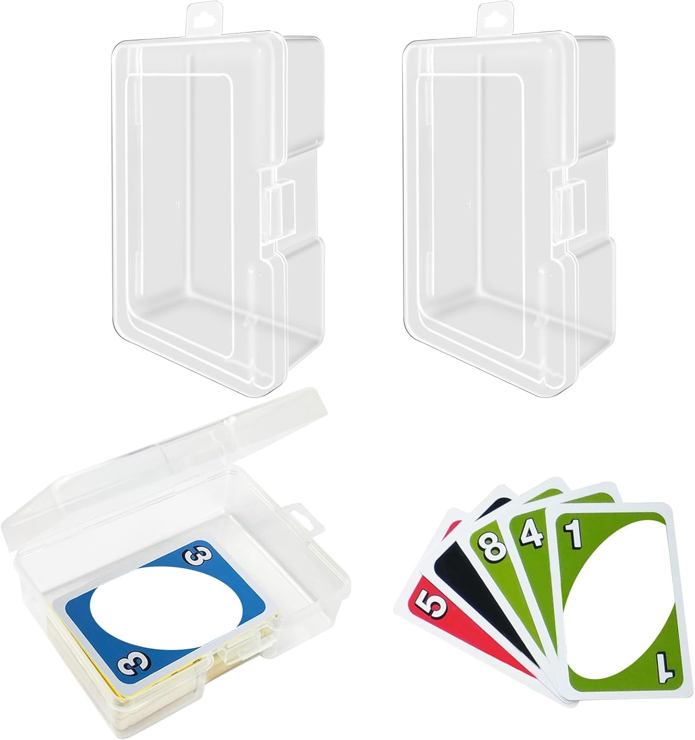 3 PCS Card Storage Box for UNO 112PCS, High Capacity Playing Cards Case ...