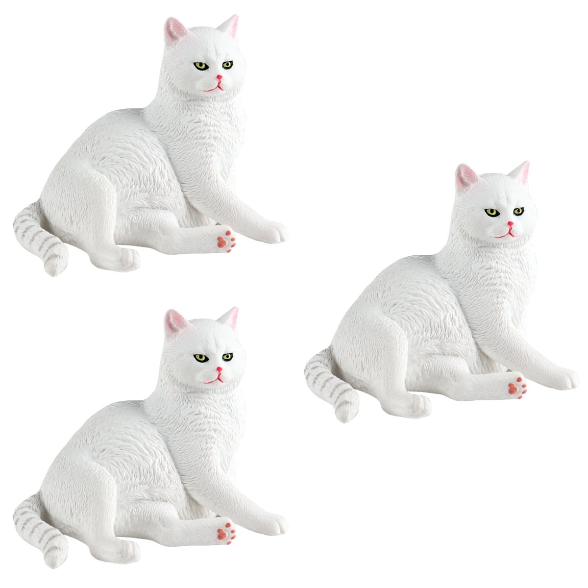 3 PCS Cat Figure for Cats Garden Cat Statue Child 8.00X7.00X6.50CM ...