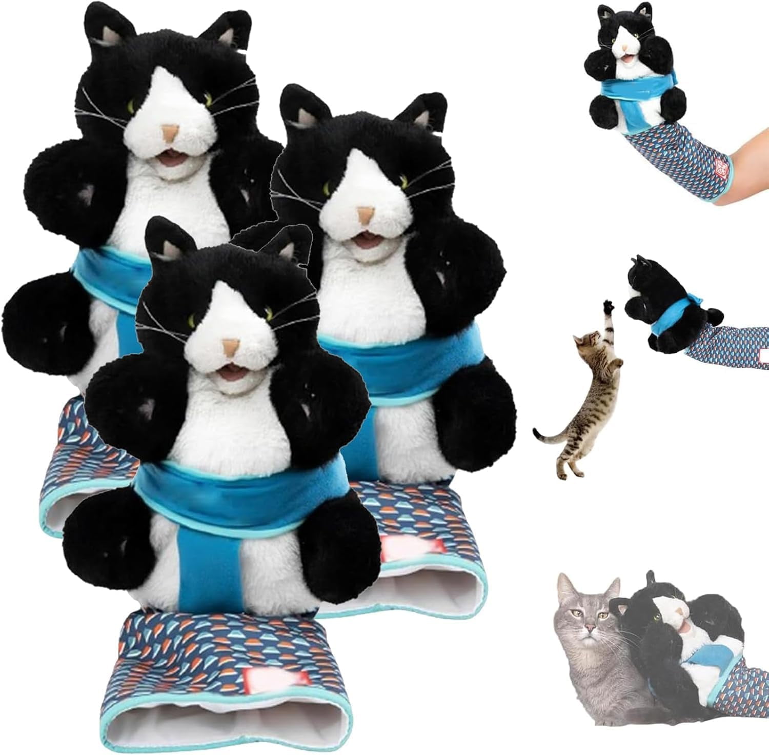 3 PCS Cats Puppet Wrestler, Wrestler Puppet for Cats, Stuffed Animals ...