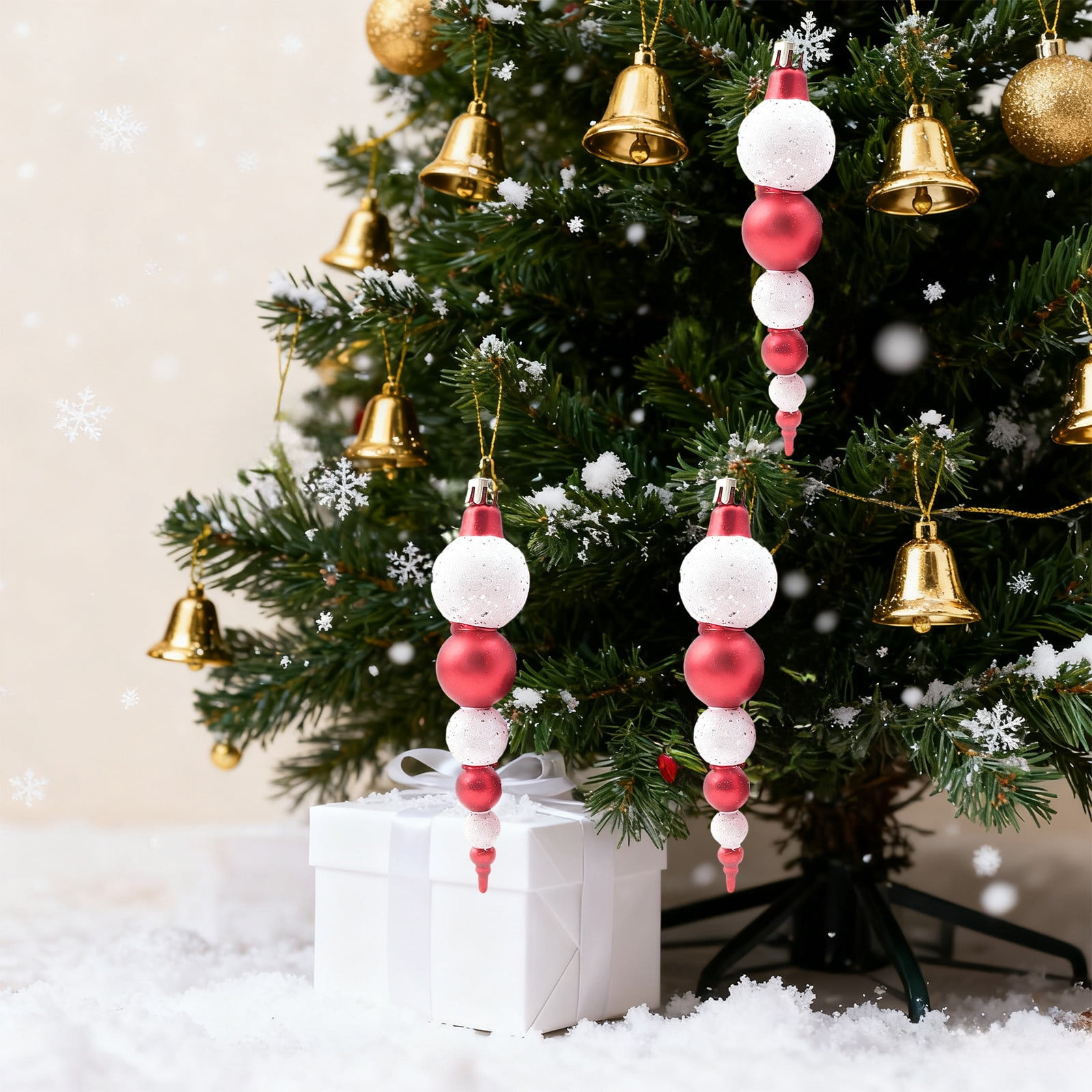 3 PCS Christmas Ball Garland Ornament Candy Beaded Ball Ornament ...