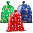 3 PCS Christmas Giant Gift Bags Santa Claus Christmas Sacks for Kids ...