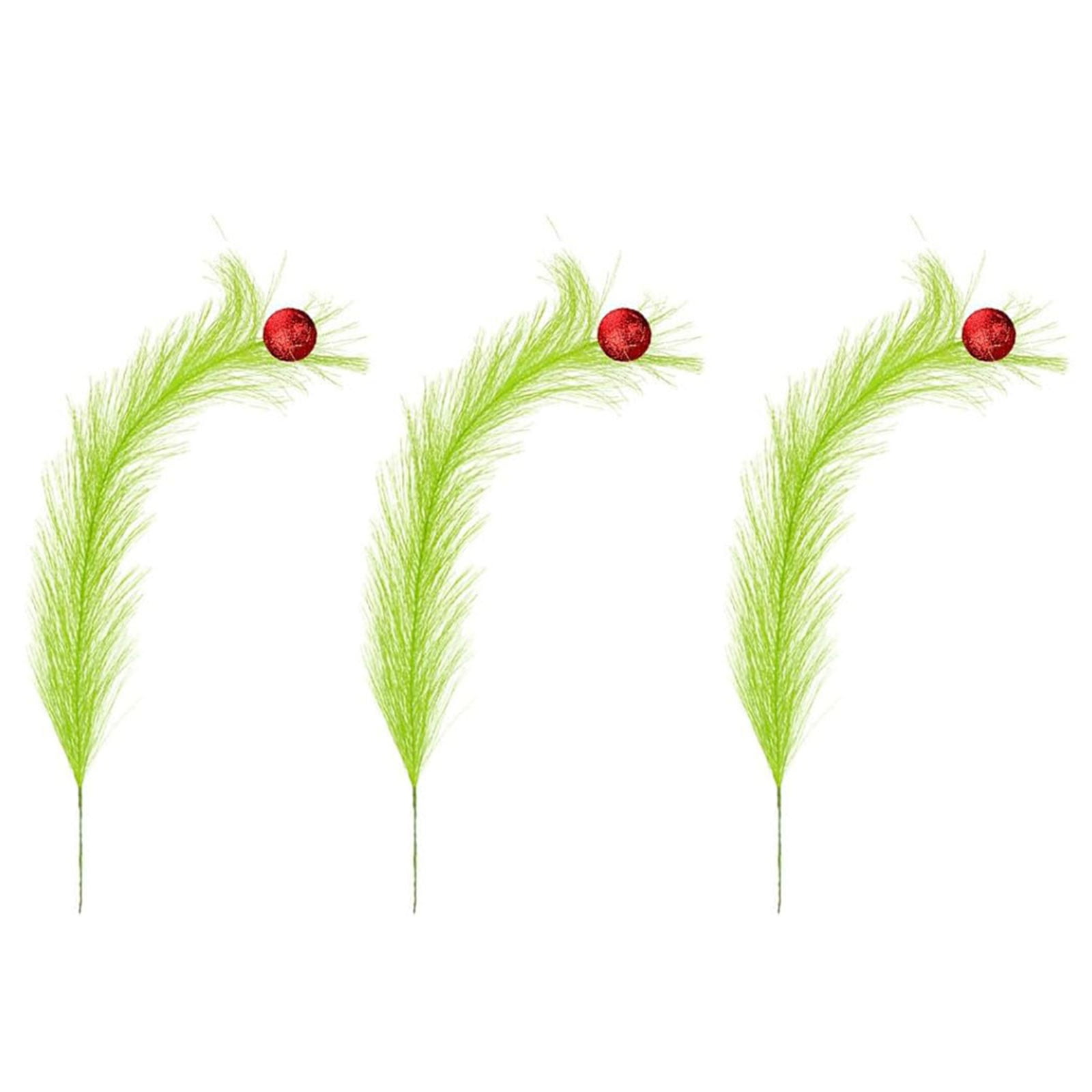 3 PCS Christmas Picks and Sprays,Christmas Tree Filler Green Curly ...