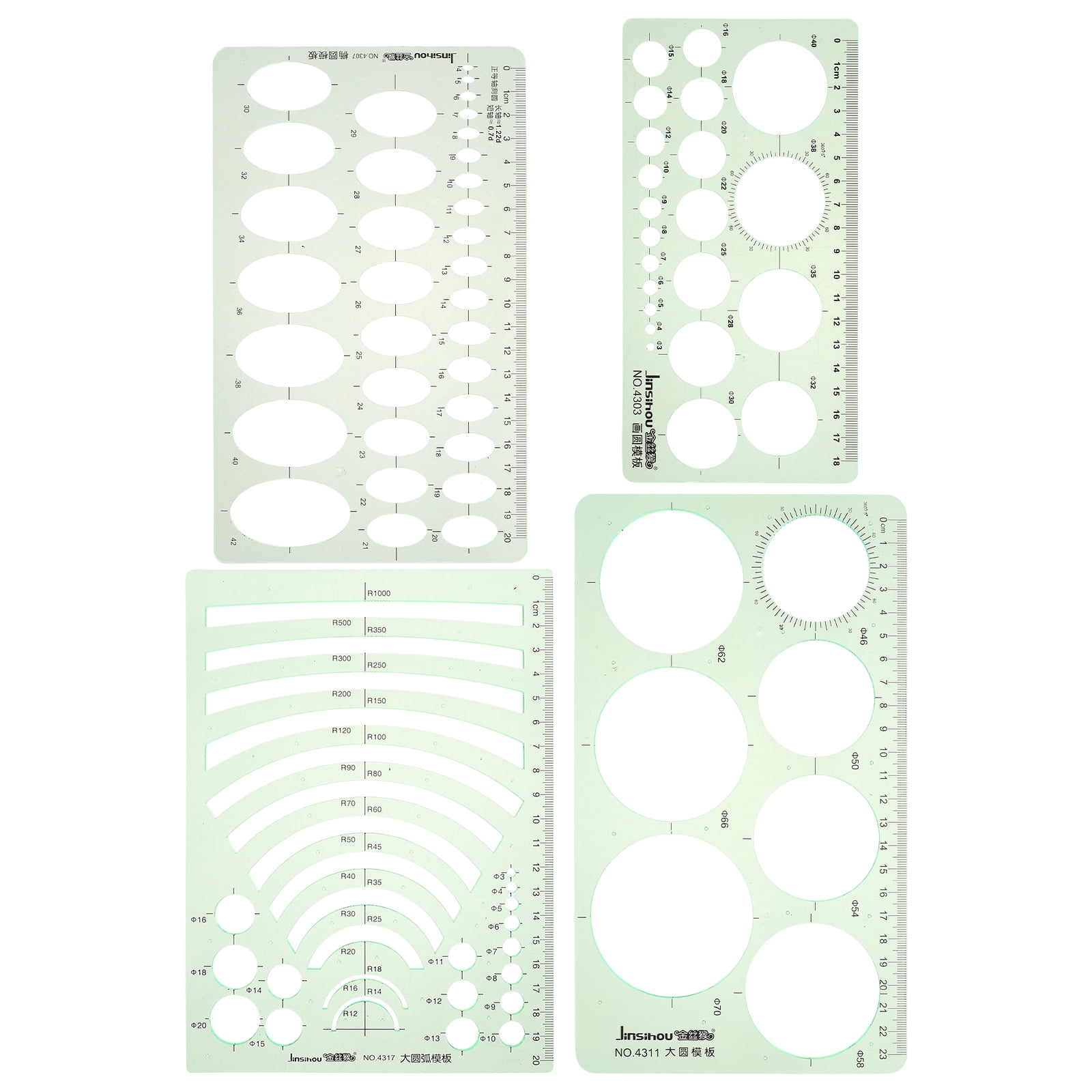 3 PCS Circle Templates for Drafting Ruler Building Form Work Tool ...