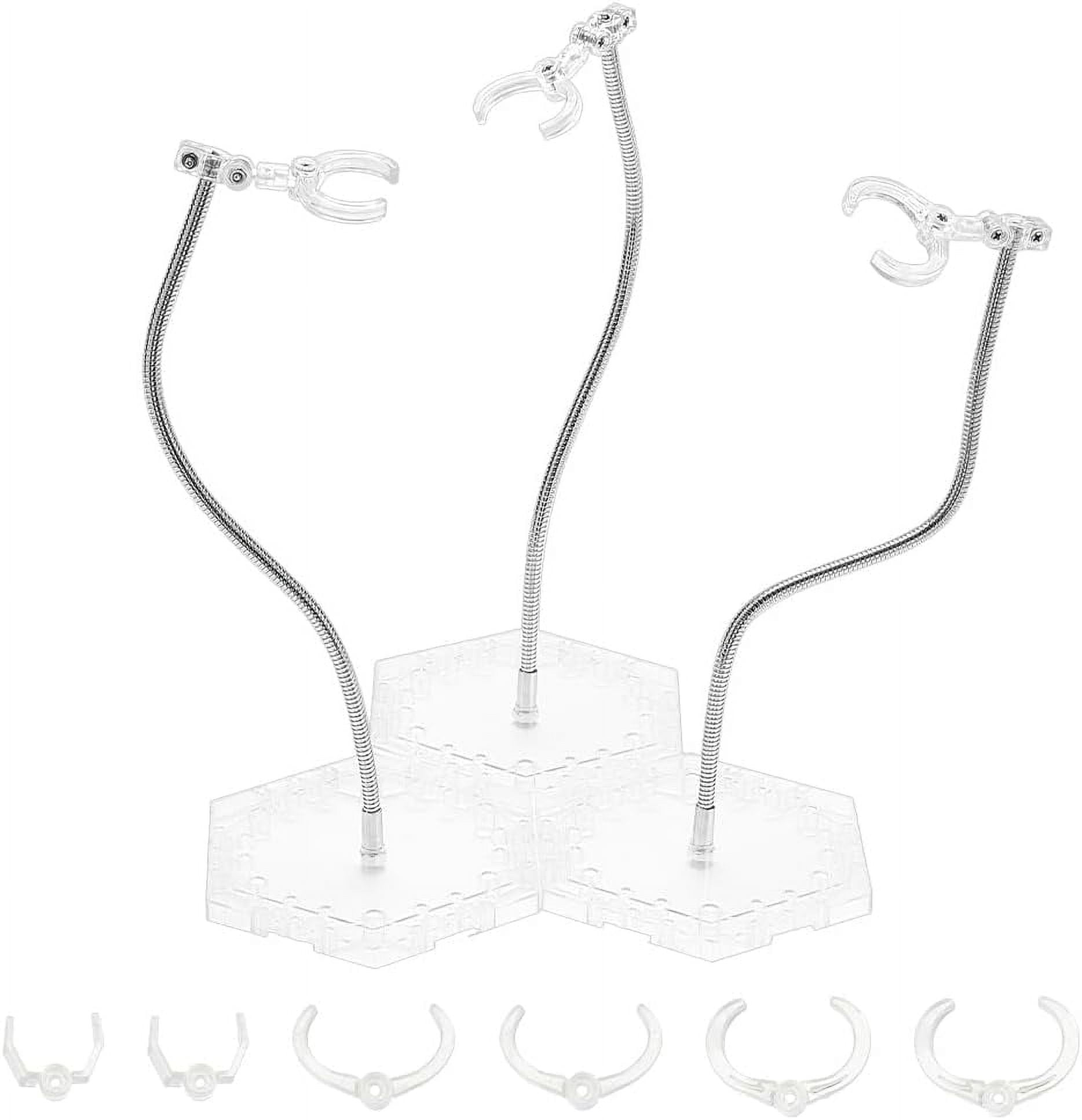 3 PCS Clear Action Figure Stand Action Figure Display Holder Stand Base ...