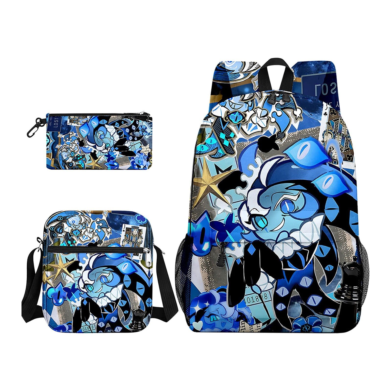 3 PCS Cookie Run: Kingdom Backpack Set, Shadow Milk Cookie Bagpack with ...