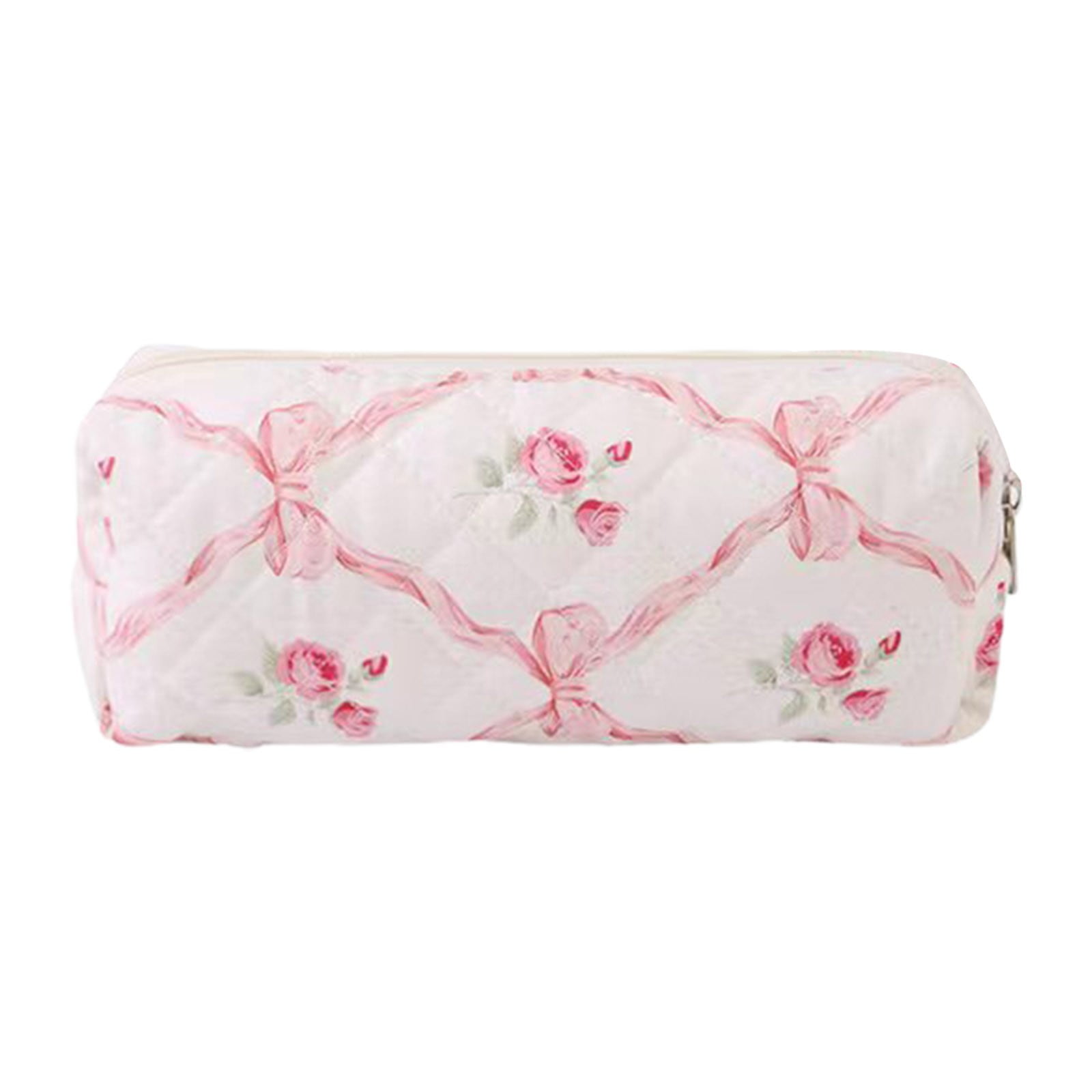 3 Pcs Cotton Quilted Makeup Bag Large Travel Cosmetic Bag Coquette