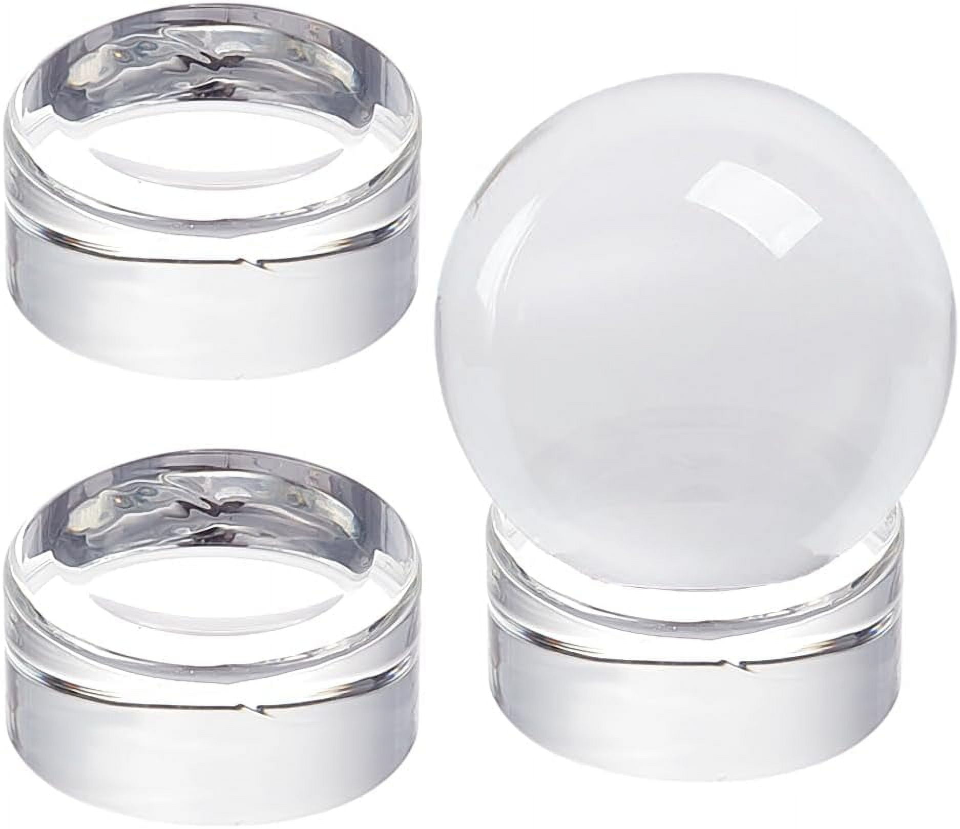 3 PCS Crystal Ball Stand Column Crystal Display Bases Clear Sphere ...