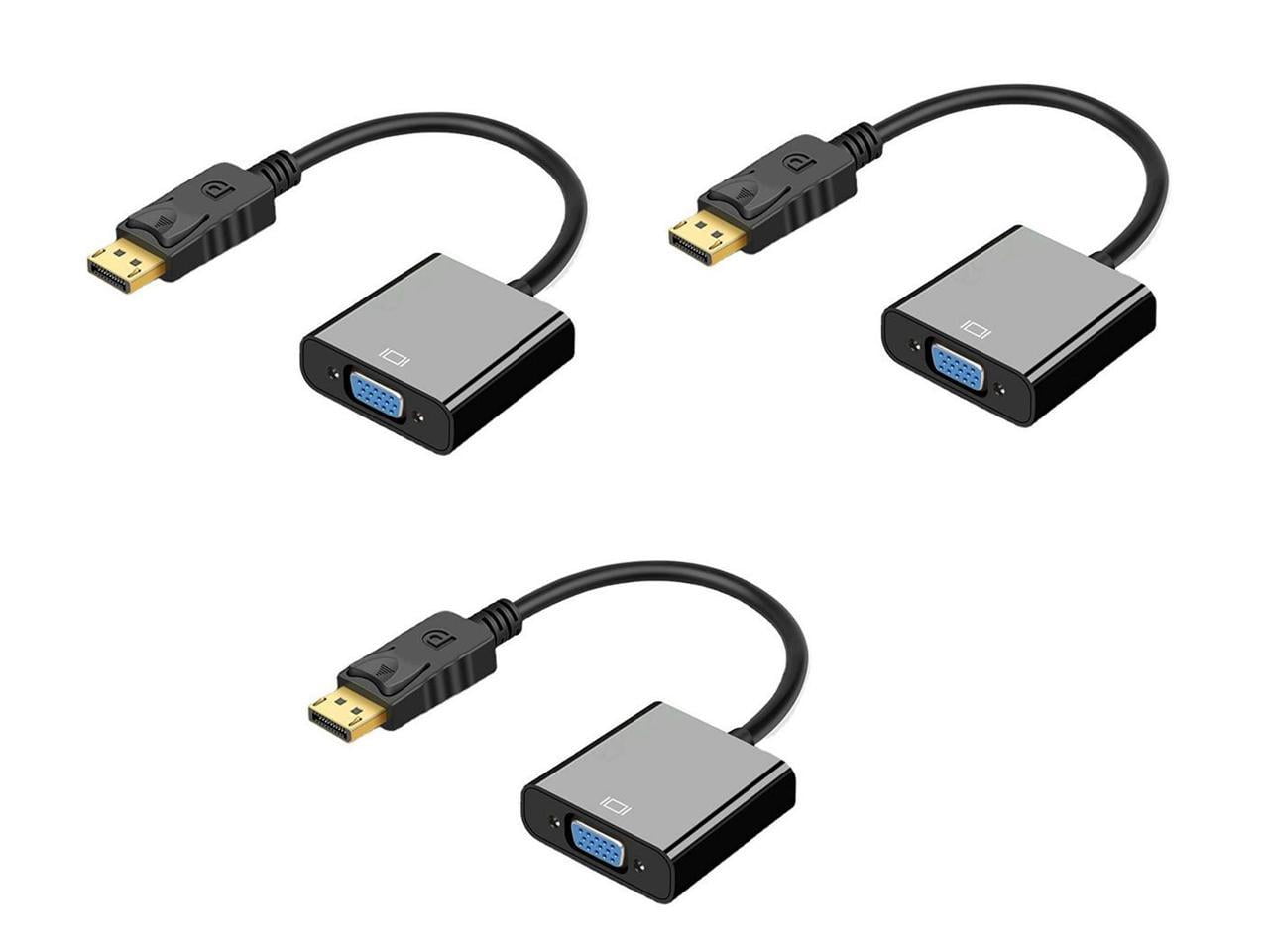 3 PCS Display Port to VGA Adapter 1080P Converter, DisplayPort DP to ...