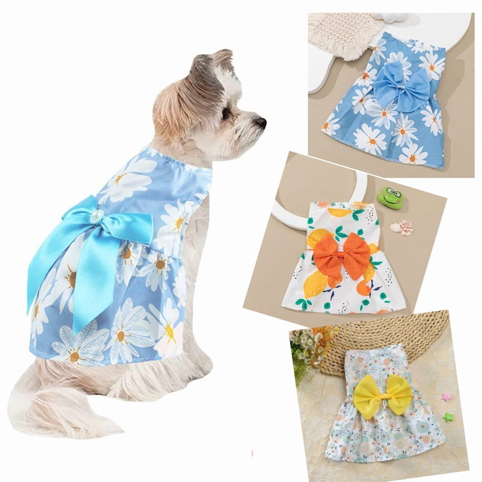 3 PCS Dog Dresses Small Dogs Clothes Girls Outfit for Pets Puppy ...