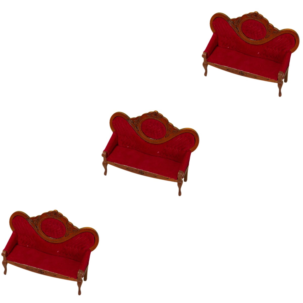 3 Pieces Mini Dollhouse Sofa Miniature Vintage Couch Model - Walmart.com