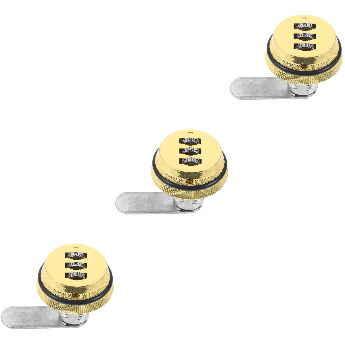 3 PCS Drawer Combination Lock Locks Deadbolt Cabinet Golden - Walmart.com