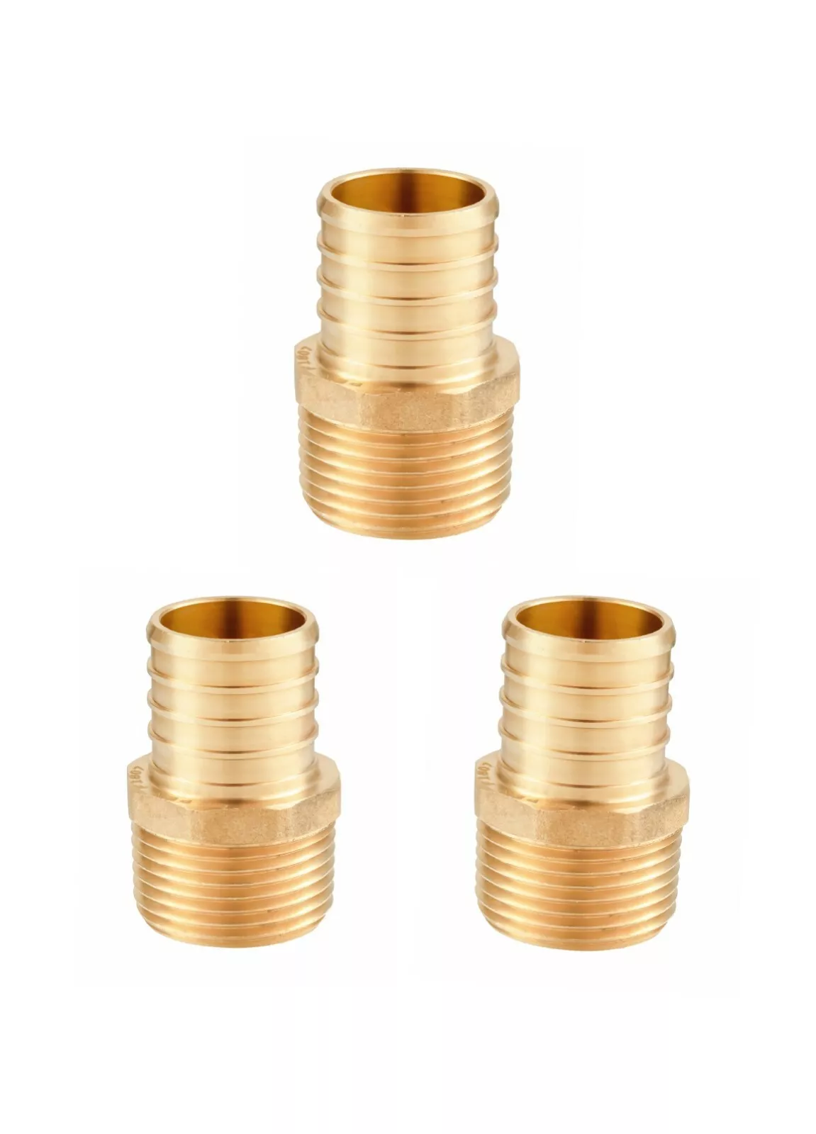 3 PCS EFIELD 1" PEX x 3/4" Male NPT Threaded Adapters Crimp Brass Fittings - Walmart.com