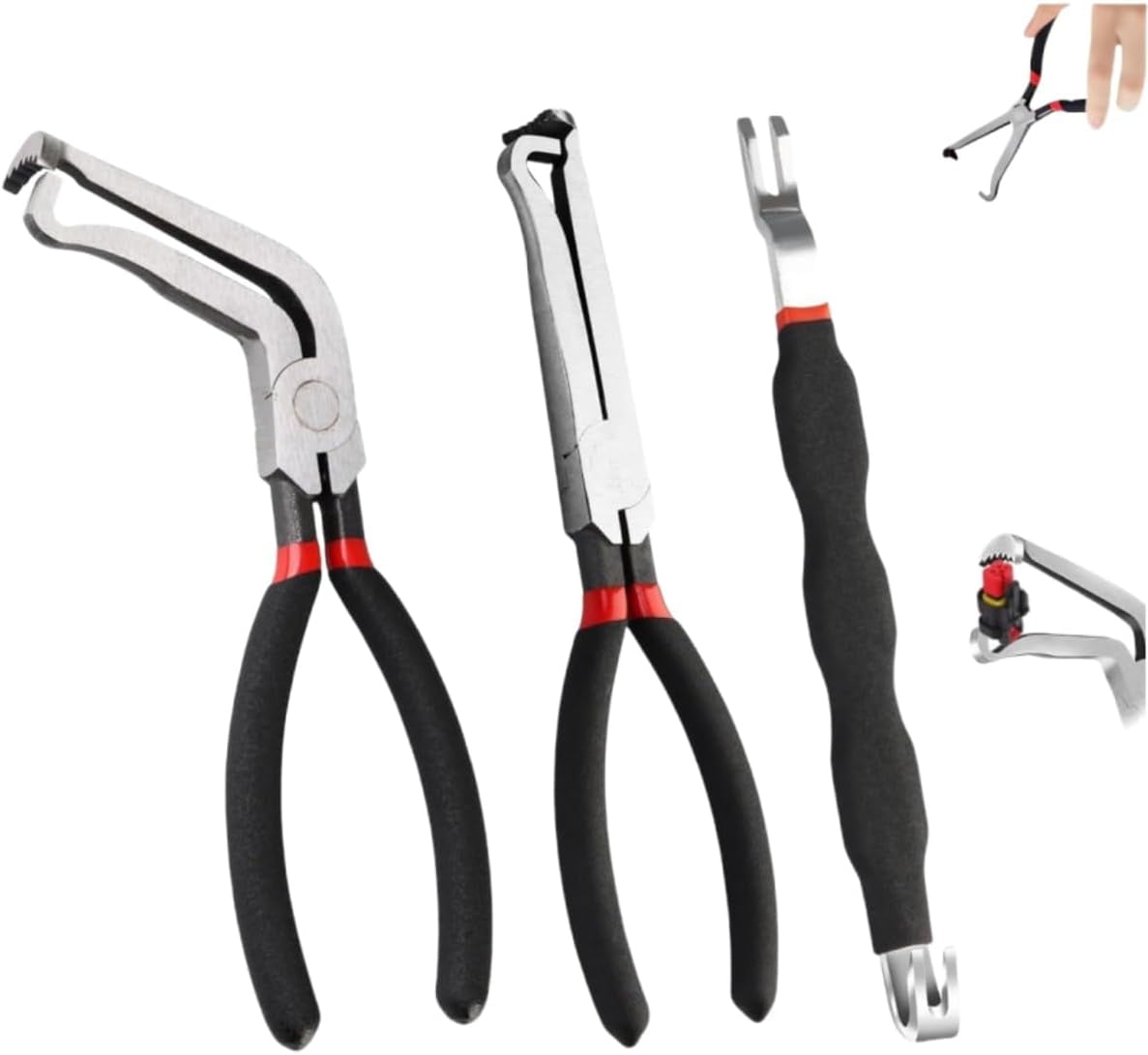 3 PCS Electrical Disconnect Pliers for Cars, Fuel Line Tools with Non ...