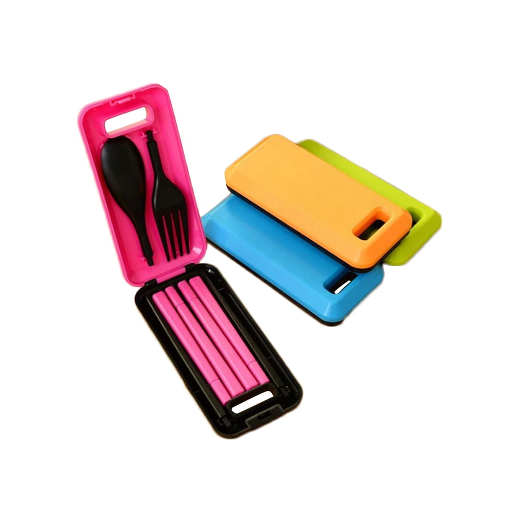 3 PCS Environmental Cutlery with Case Portable Folding Tableware ...