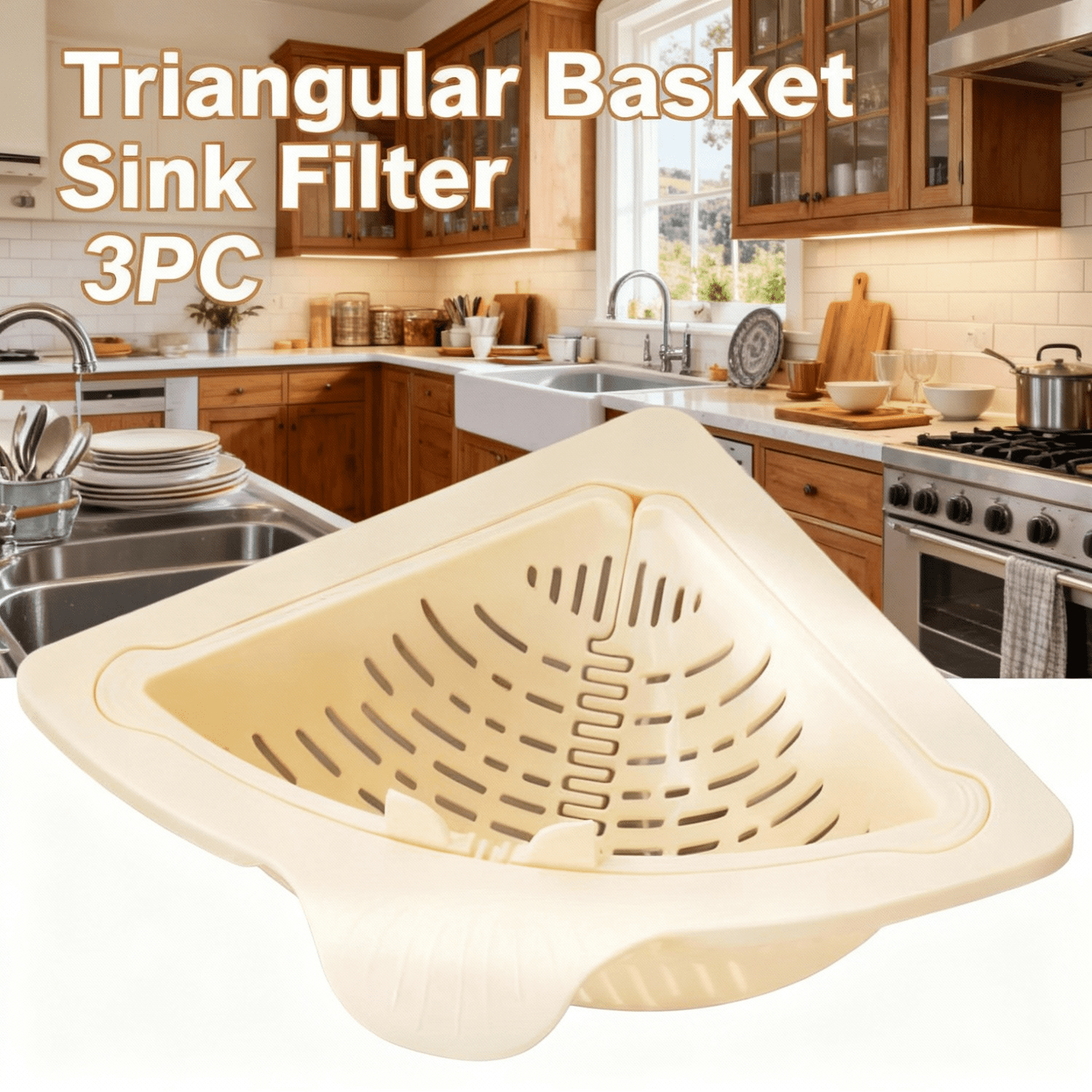 3 PCS Faucet Hanging Kitchen Sink Strainer Basket Self Cleaning Hanging ...