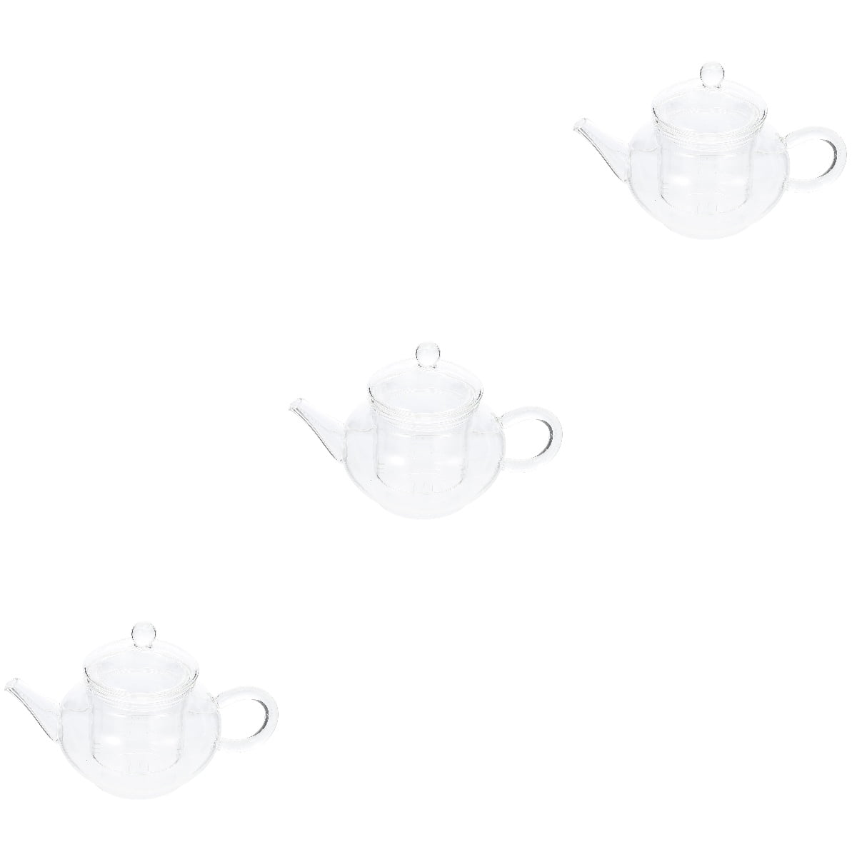 3 PCS Filter Teapot Water Kettle Insulated Cup Transparent Tea Pot Tea ...